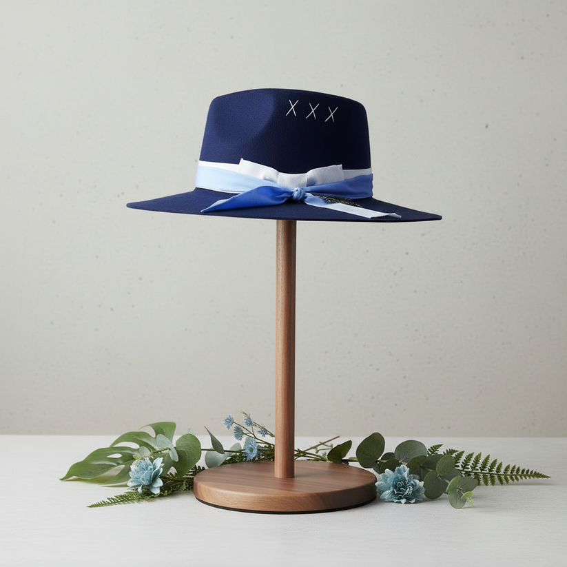 Midnight Blue Ribbon Fedora | Navy Wool Event Hat – Manor Hats